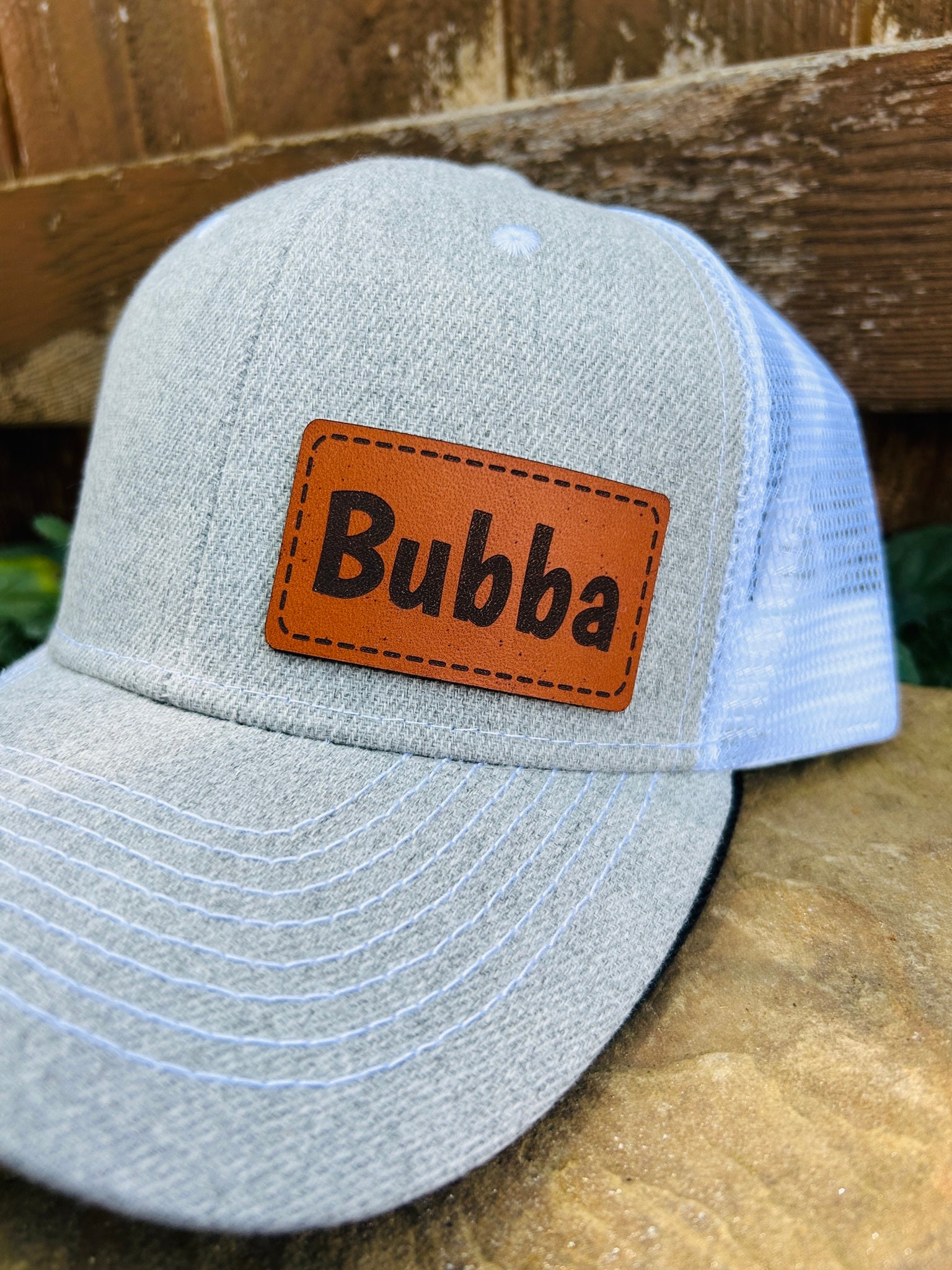 Bubba Hat Bubba Gift Custom Hat Leather Patch Bubba - Etsy