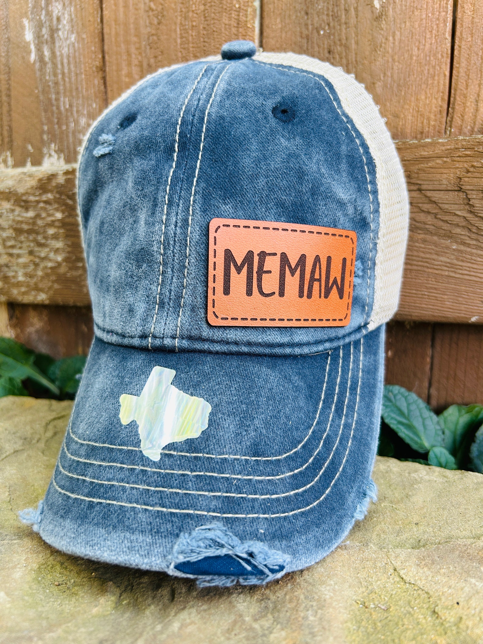 Memaw Hat Memaw Gift Custom Hat Leather Patch Memaw - Etsy