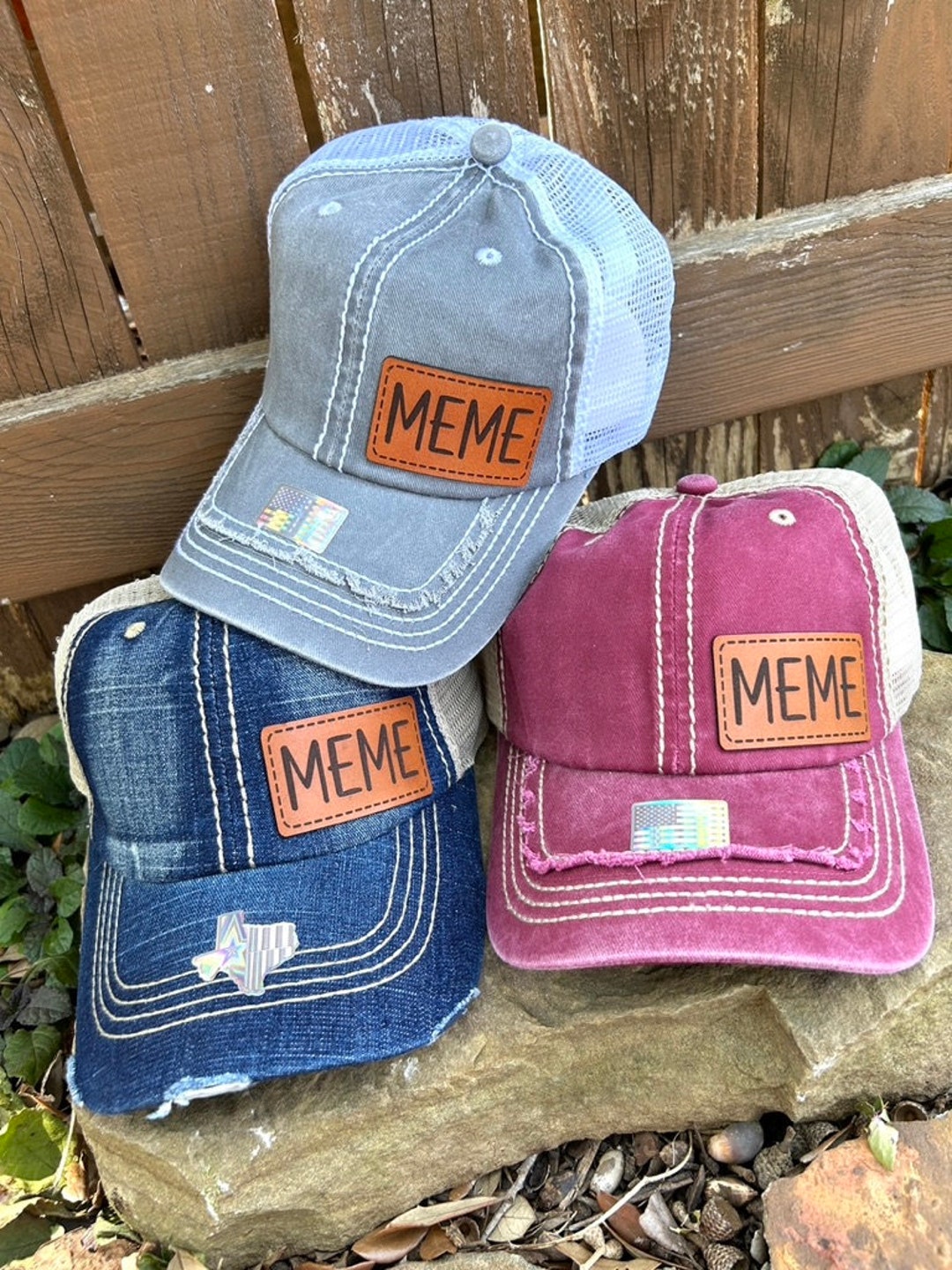 Meme Hat | Meme Gift | Custom Hat | Leather Patch | Meme Trucker Hat ...