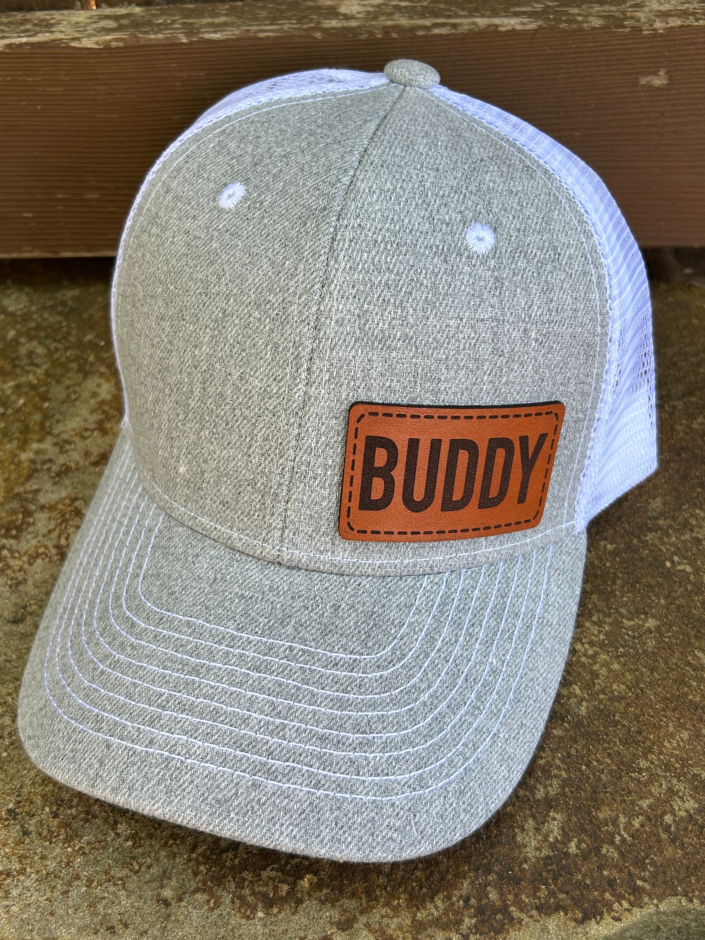 Buddy Hat Buddy Gift Custom Leather Patch Buddy Trucker Hat Buddy Cap ...