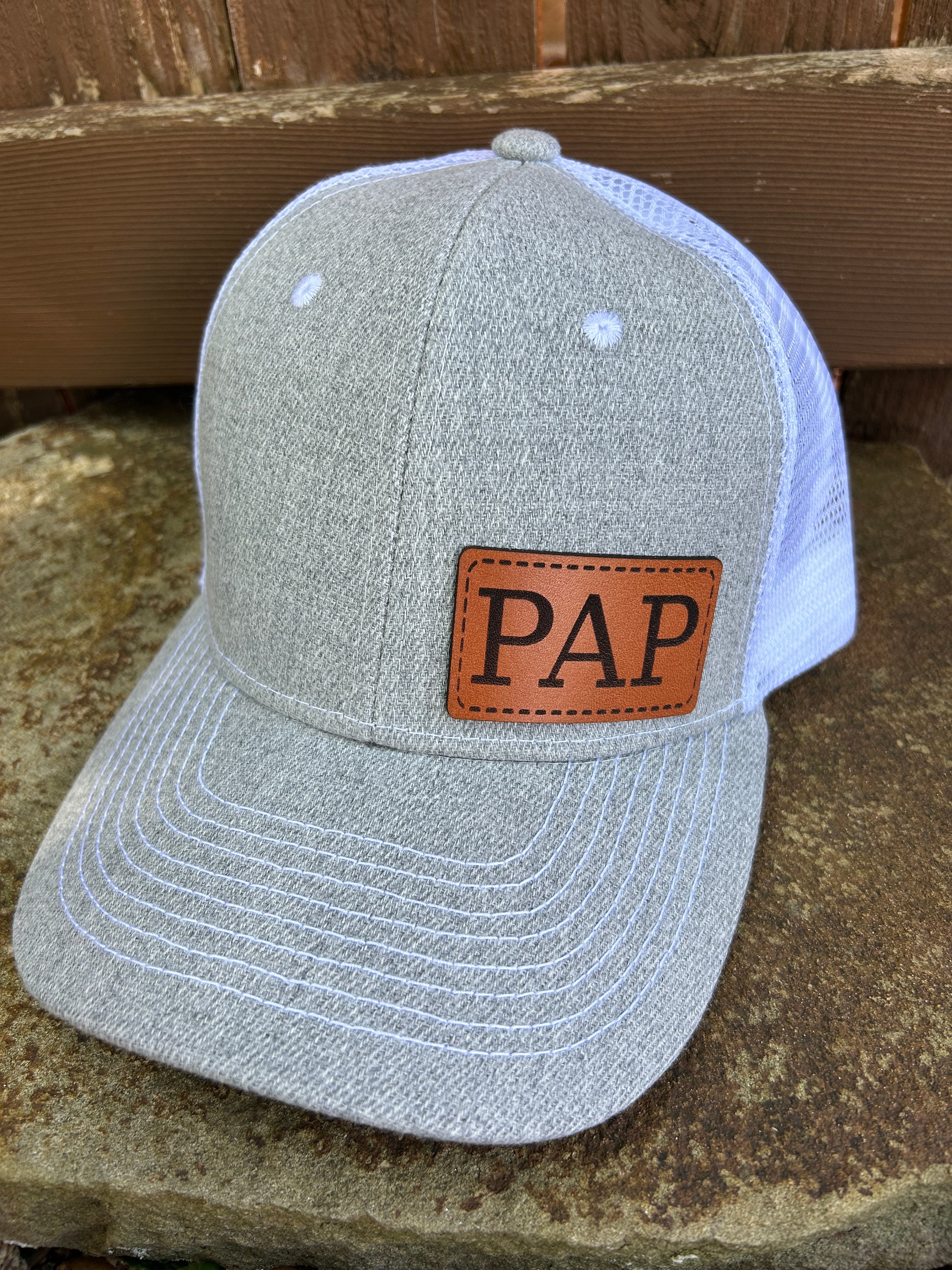 Pap Hat Pap Gift Custom Hat Leather Patch Pap Baseball Hat Pap Trucker ...