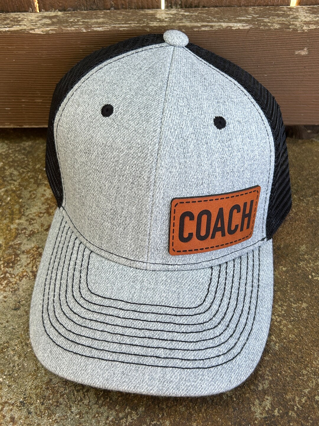 Coach Hat | Coach Gift | Custom Leather Patch | Coach Trucker Hat ...
