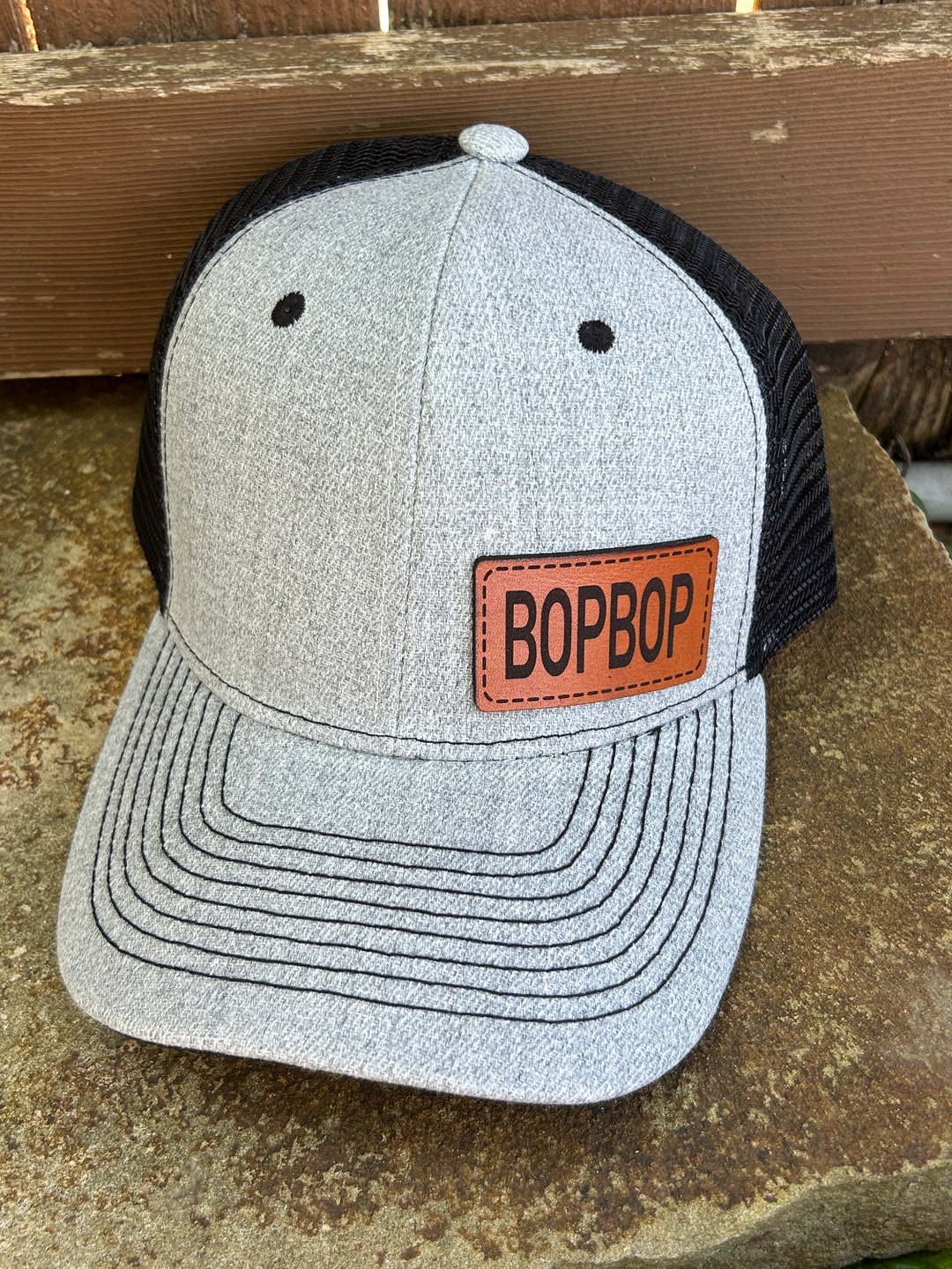 Bopbop Hat | Bopbop Gift | Custom Leather Patch | Bopbop Trucker Hat ...