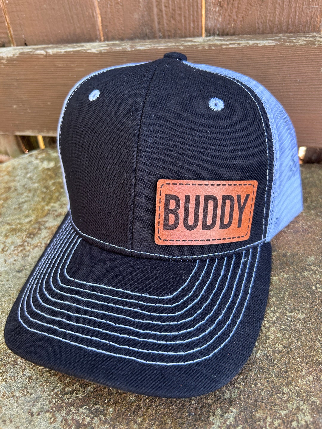 Buddy Hat | Buddy Gift | Custom Leather Patch | Buddy Trucker Hat ...