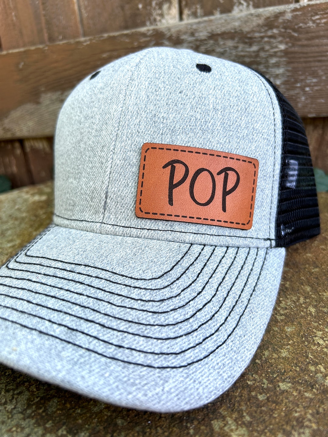 Pop Hat | Pop Gift | Custom Hat | Leather Patch | Pop Baseball Hat ...