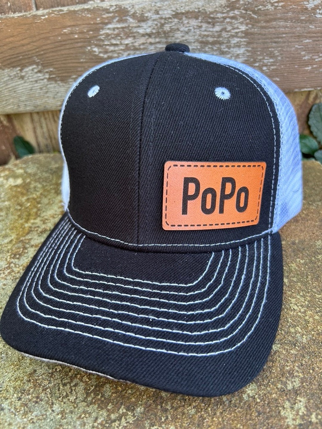 Popo Hat | Popo Gift | Custom Hat | Leather Patch | Popo Baseball Hat ...