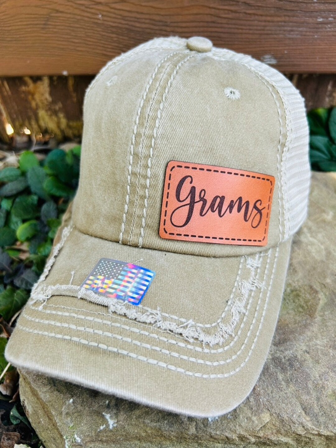 Grams Hat | Grams Gift | Custom Hat | Leather Patch | Grams Baseball ...