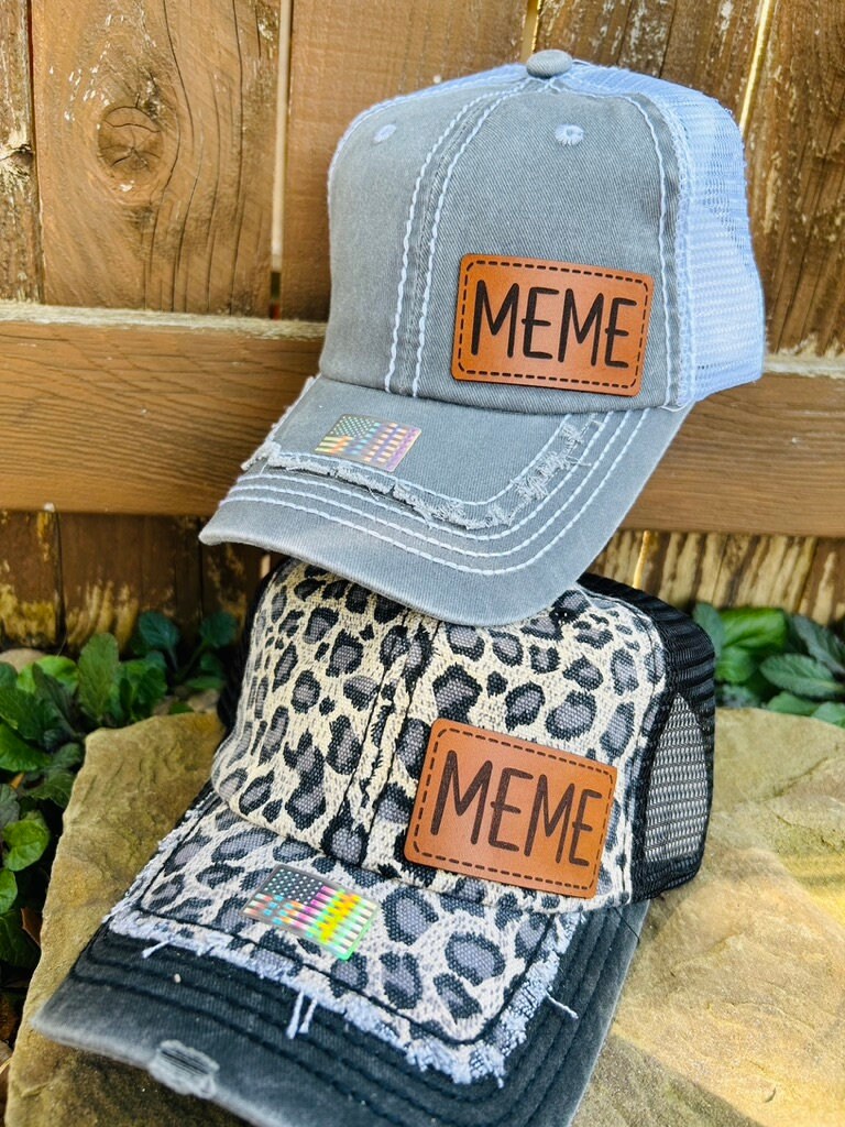 Meme Hat | Meme Gift | Custom Hat | Leather Patch | Meme Trucker Hat ...