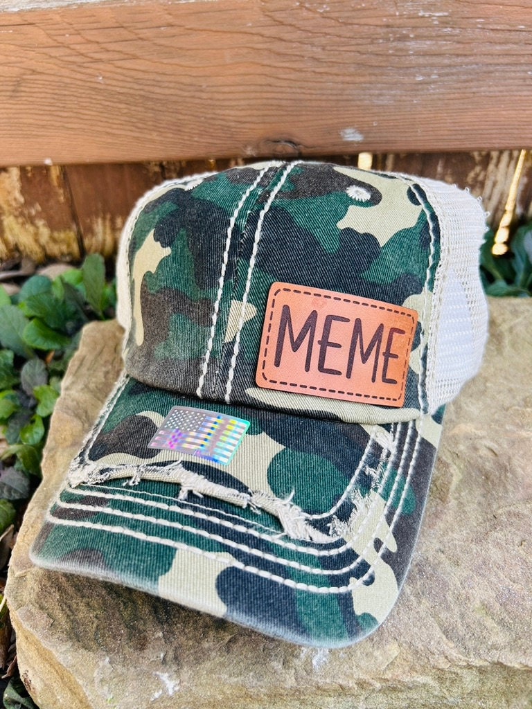 Meme Hat | Meme Gift | Custom Hat | Leather Patch | Meme Trucker Hat ...