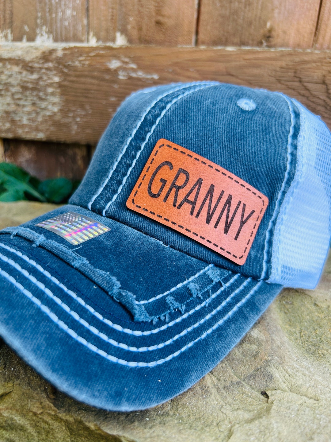 Granny Hat | Granny Gift | Custom Hat | Leather Patch | Granny Baseball ...