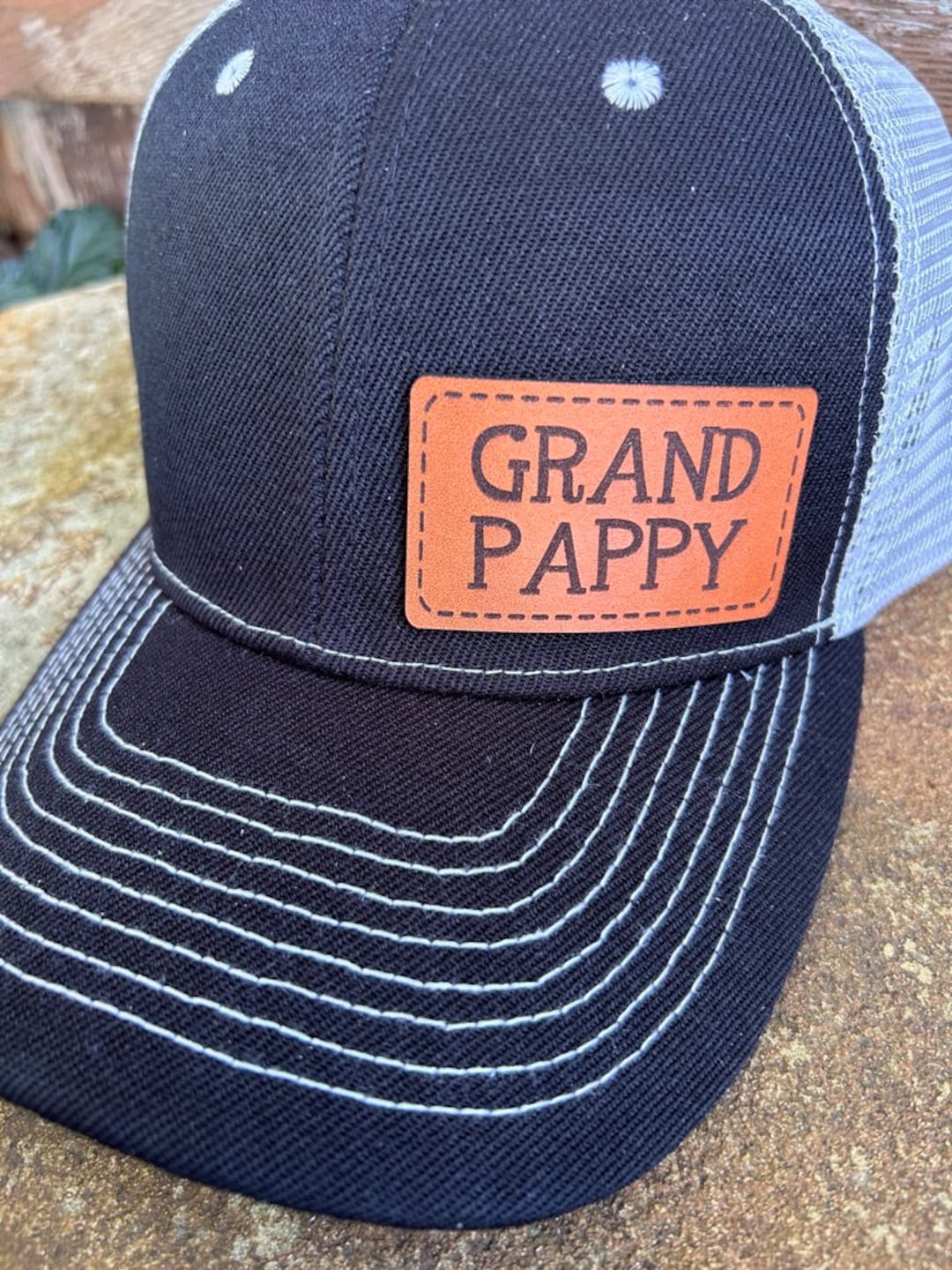 Grand Pappy Hat | Grand Pappy Gift | Custom Hat | Leather Patch | Grand ...