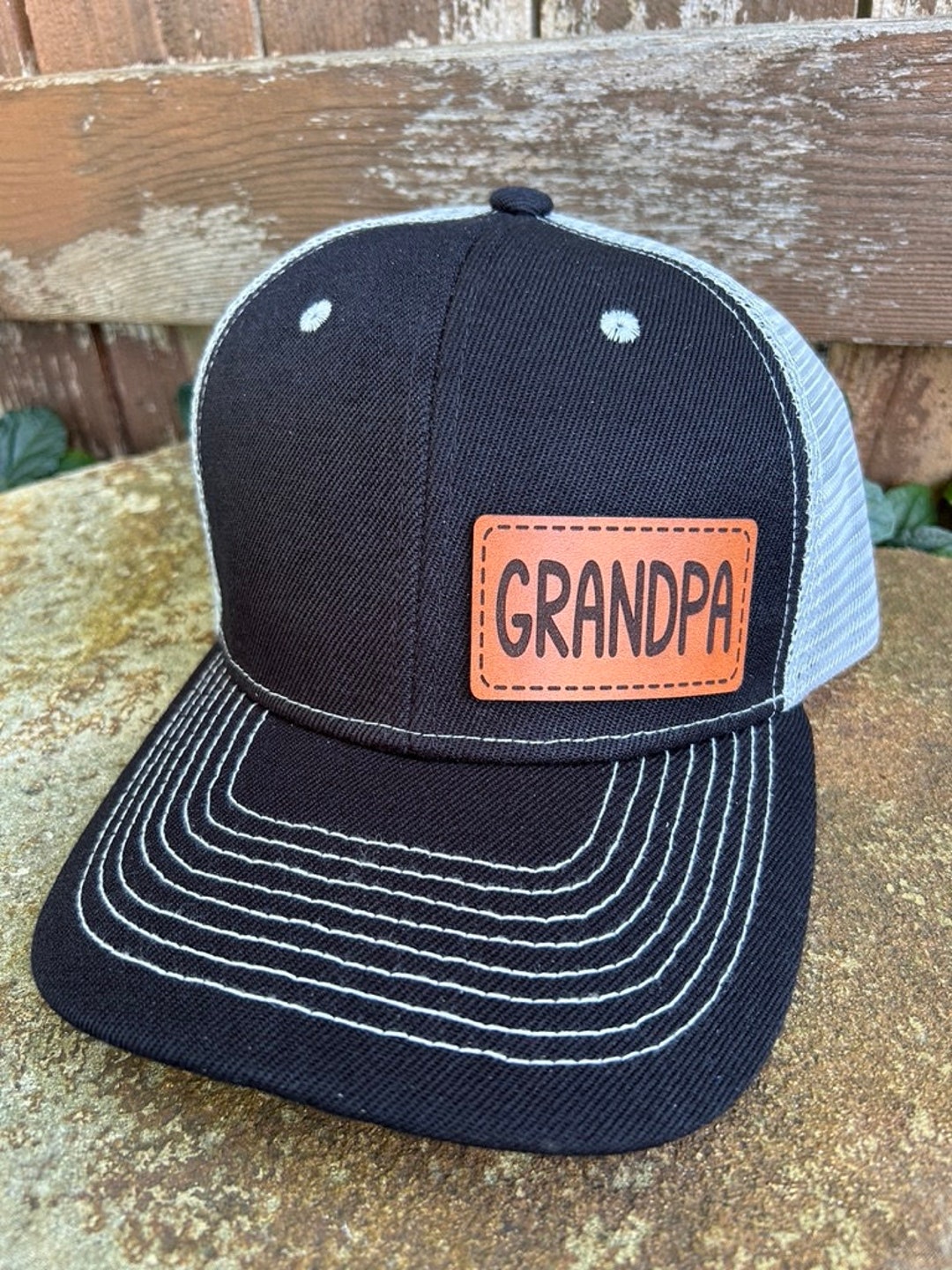 Grandpa Hat | Grandpa Gift | Custom Hat | Leather Patch | Grandpa ...