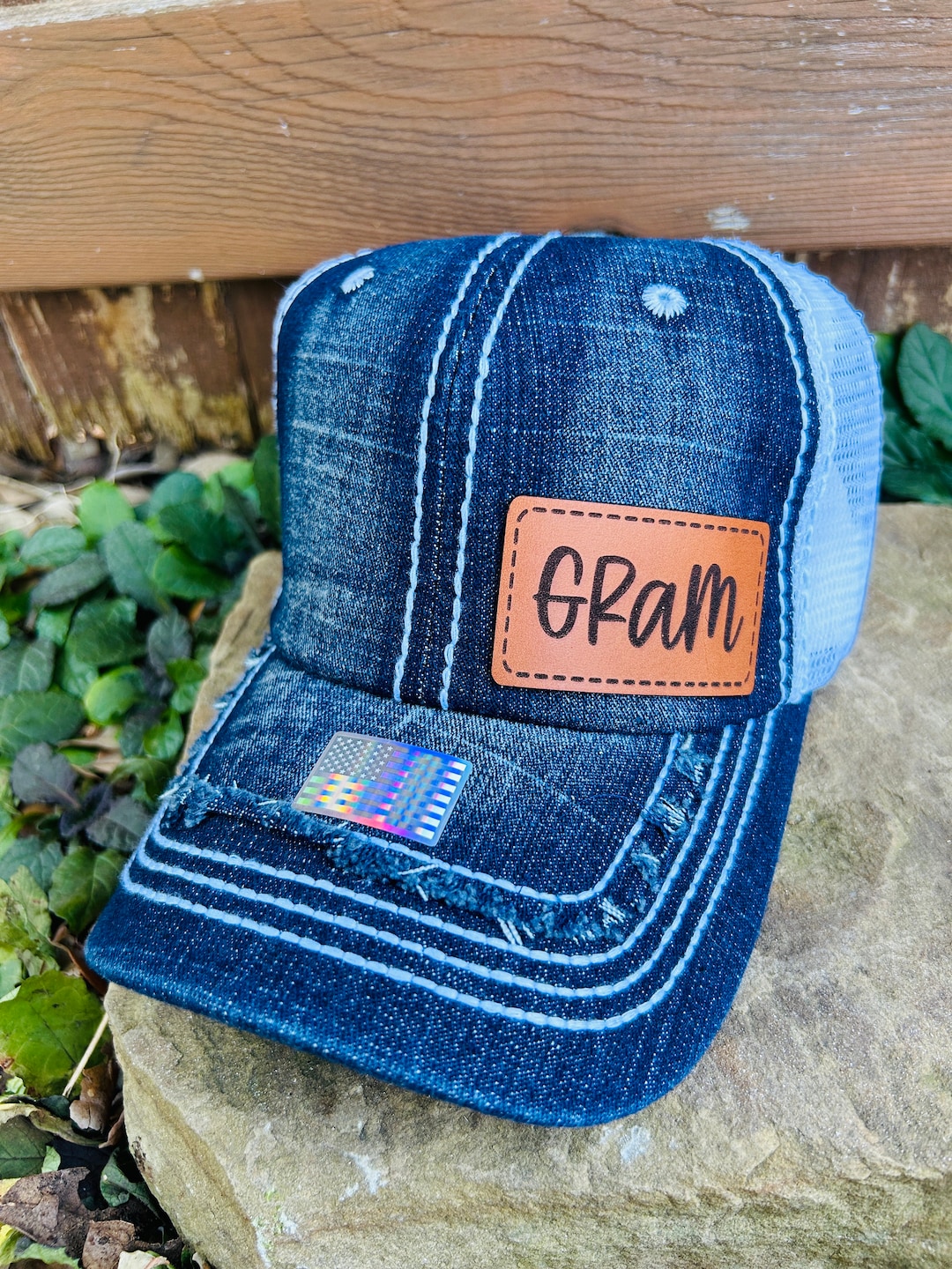 Gram Hat | Gram Gift | Custom Hat | Leather Patch | Gram Baseball Hat ...