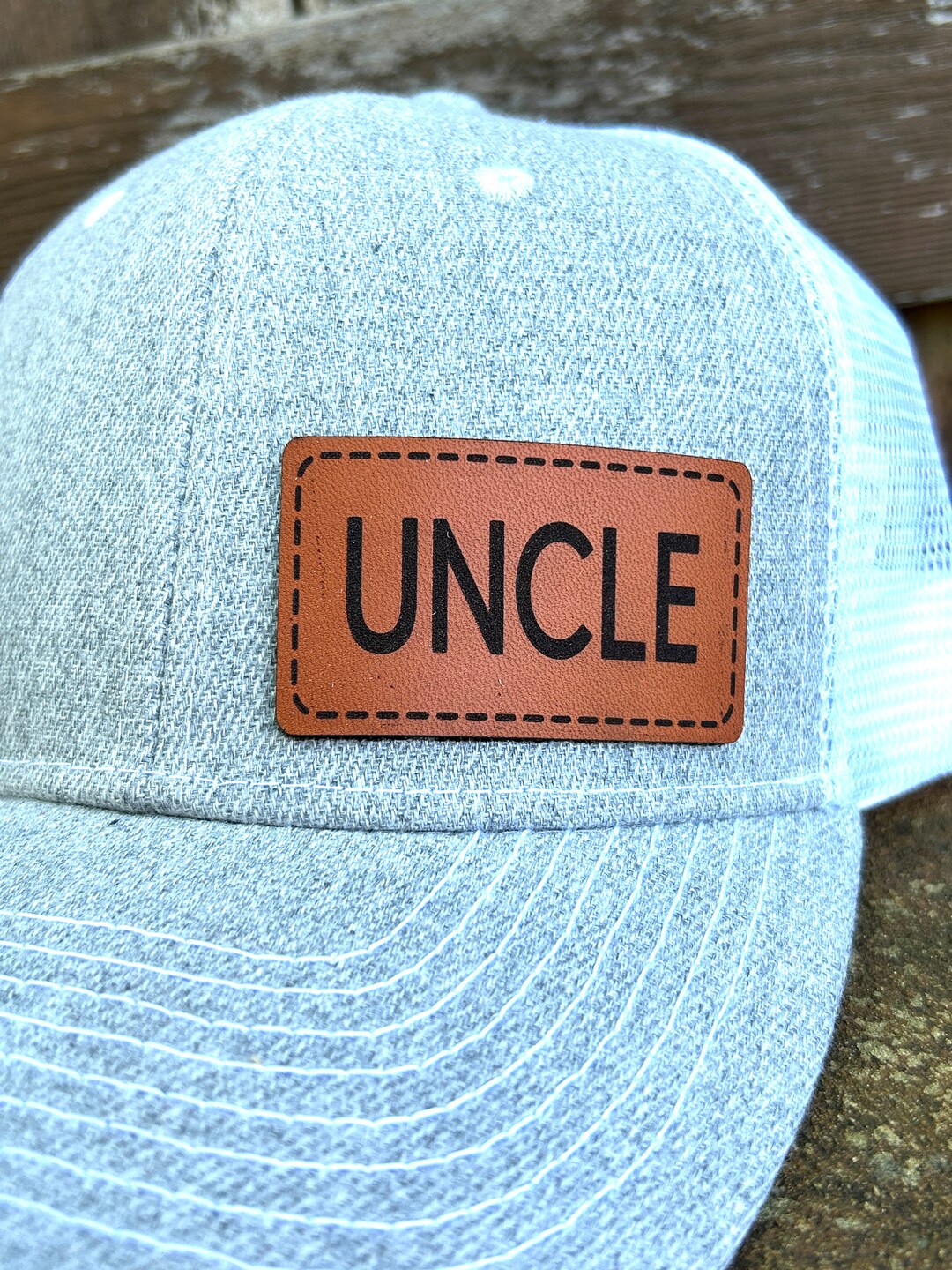 Uncle Hat | Uncle Gift | Custom Hat | Leather Patch | Uncle Baseball Hat | Uncle Trucker Hat ...