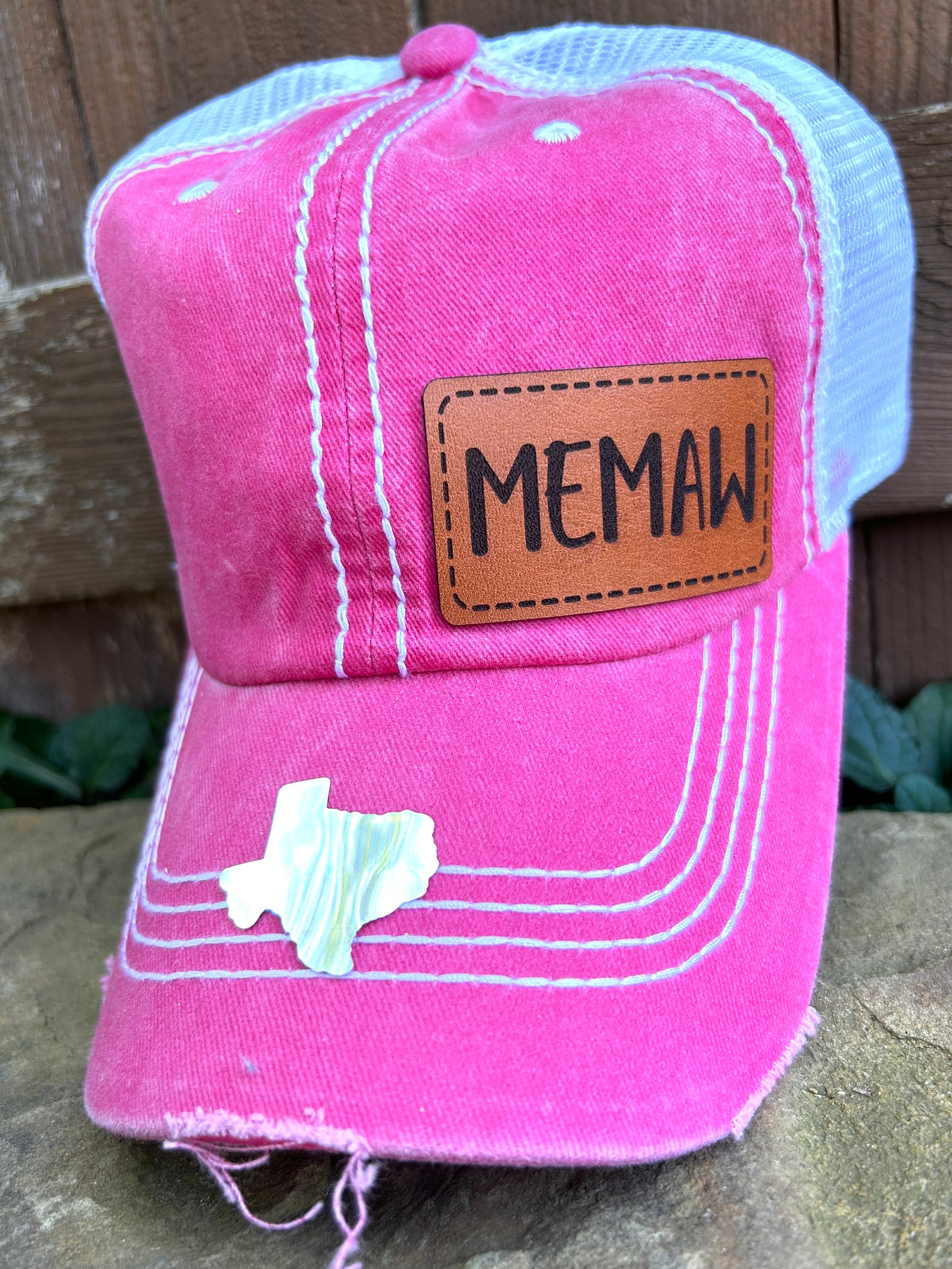 Memaw Hat Memaw Gift Custom Hat Leather Patch Memaw - Etsy