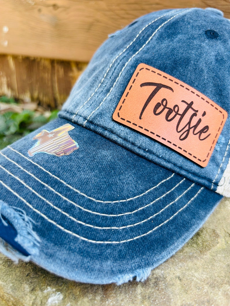 Tootsie Hat Tootsie Gift Custom Hat Leather Patch - Etsy