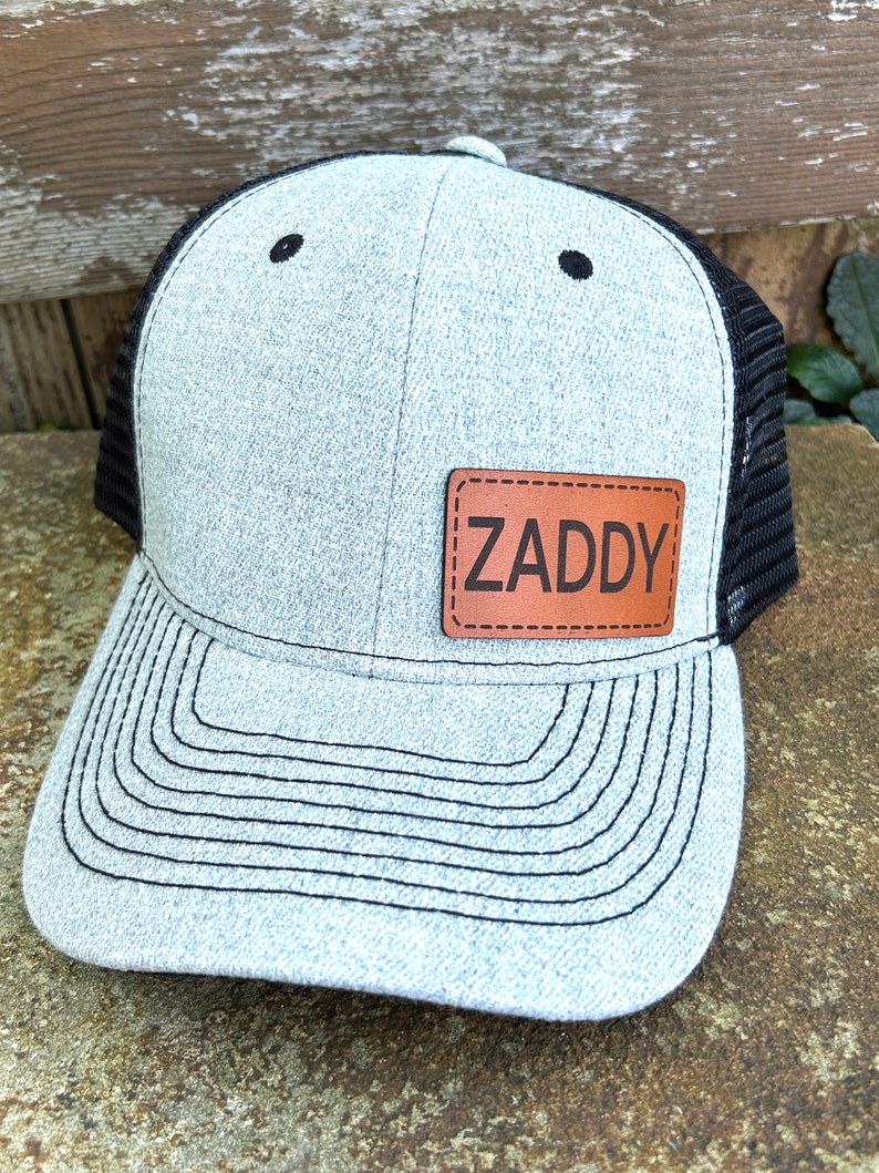 Zaddy Hat | Zaddy Gift | Custom Hat | Leather Patch | Zaddy Baseball ...