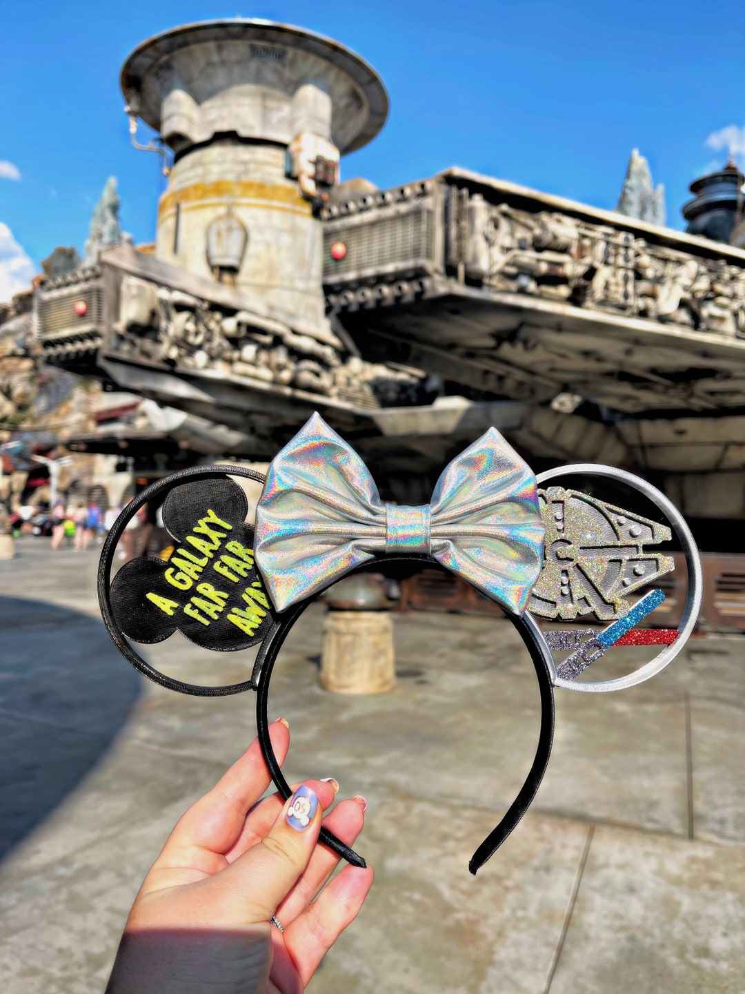A Galaxy Far Far Away Spaceship Falcon Mouse Ears Headband - Etsy