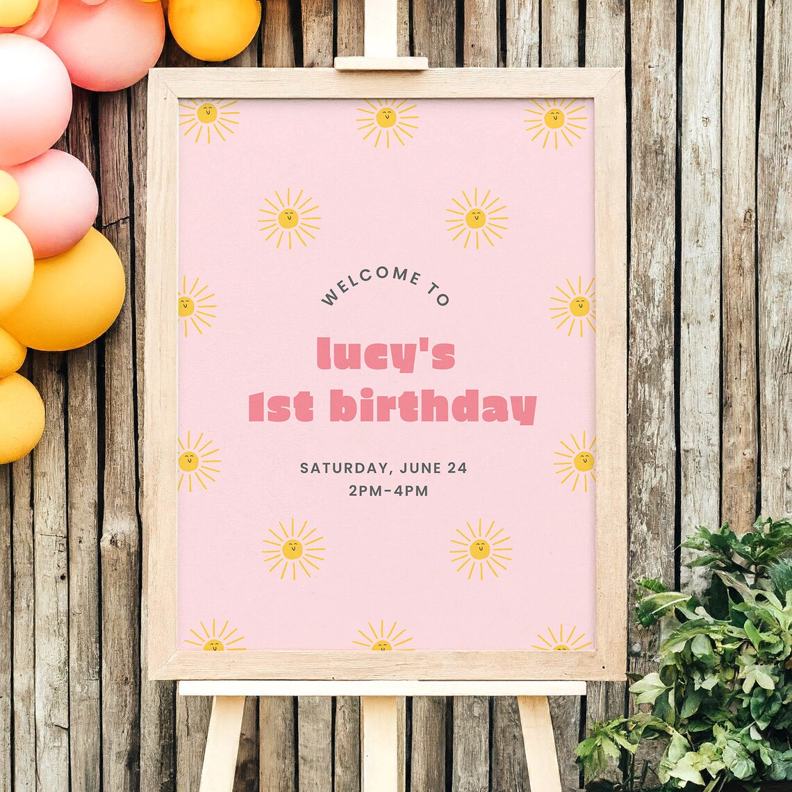 Little Sunshine Welcome Sign Template, Sunshine Birthday Party ...