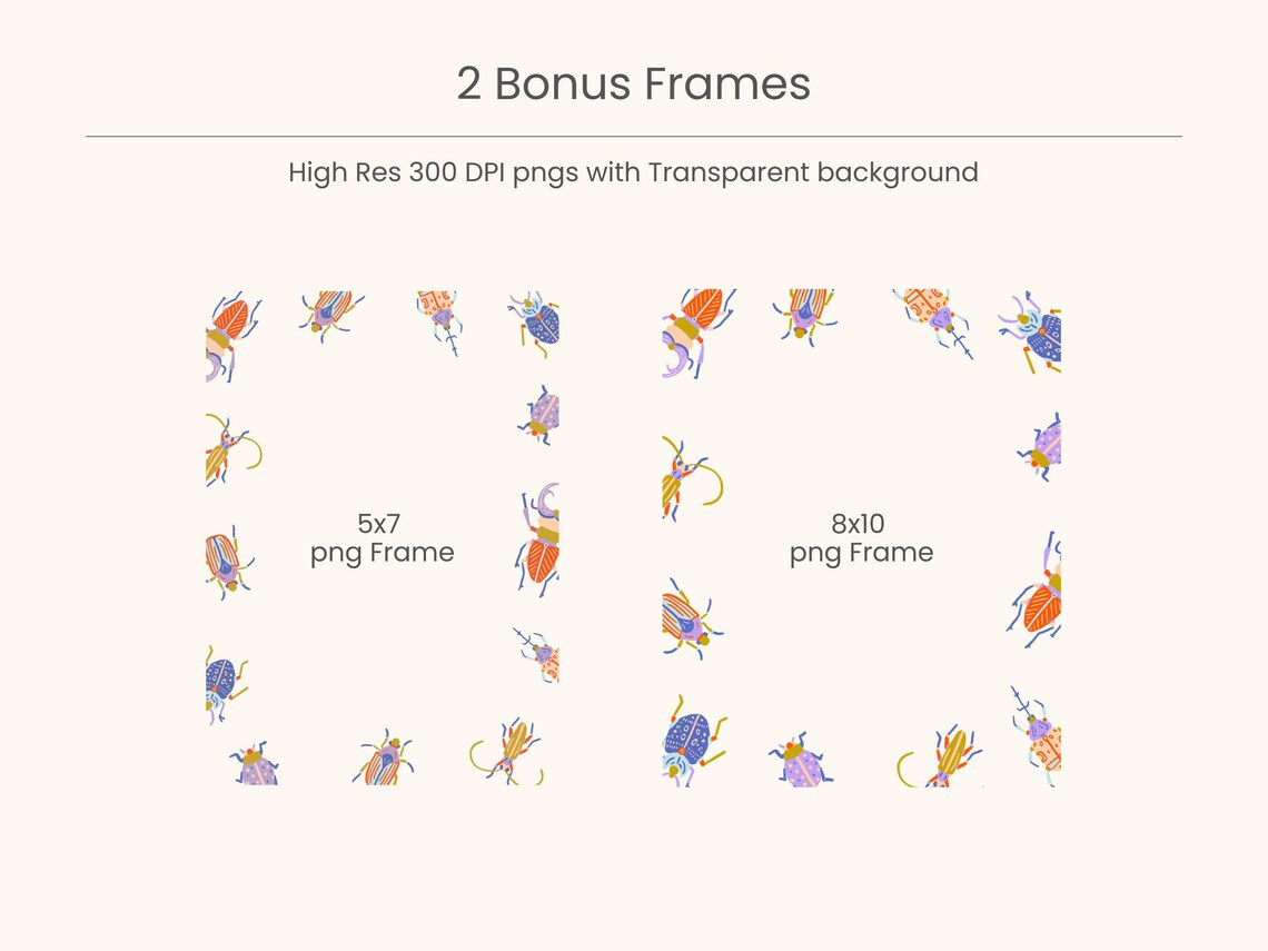 Cute Bug and Insects Clipart, Whimsy Clipart Bundle, Commercial Use ...