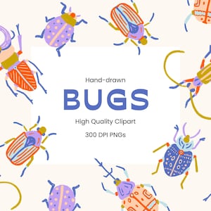 Cute Bug and Insects Clipart, Whimsy Clipart Bundle, Commercial Use ...