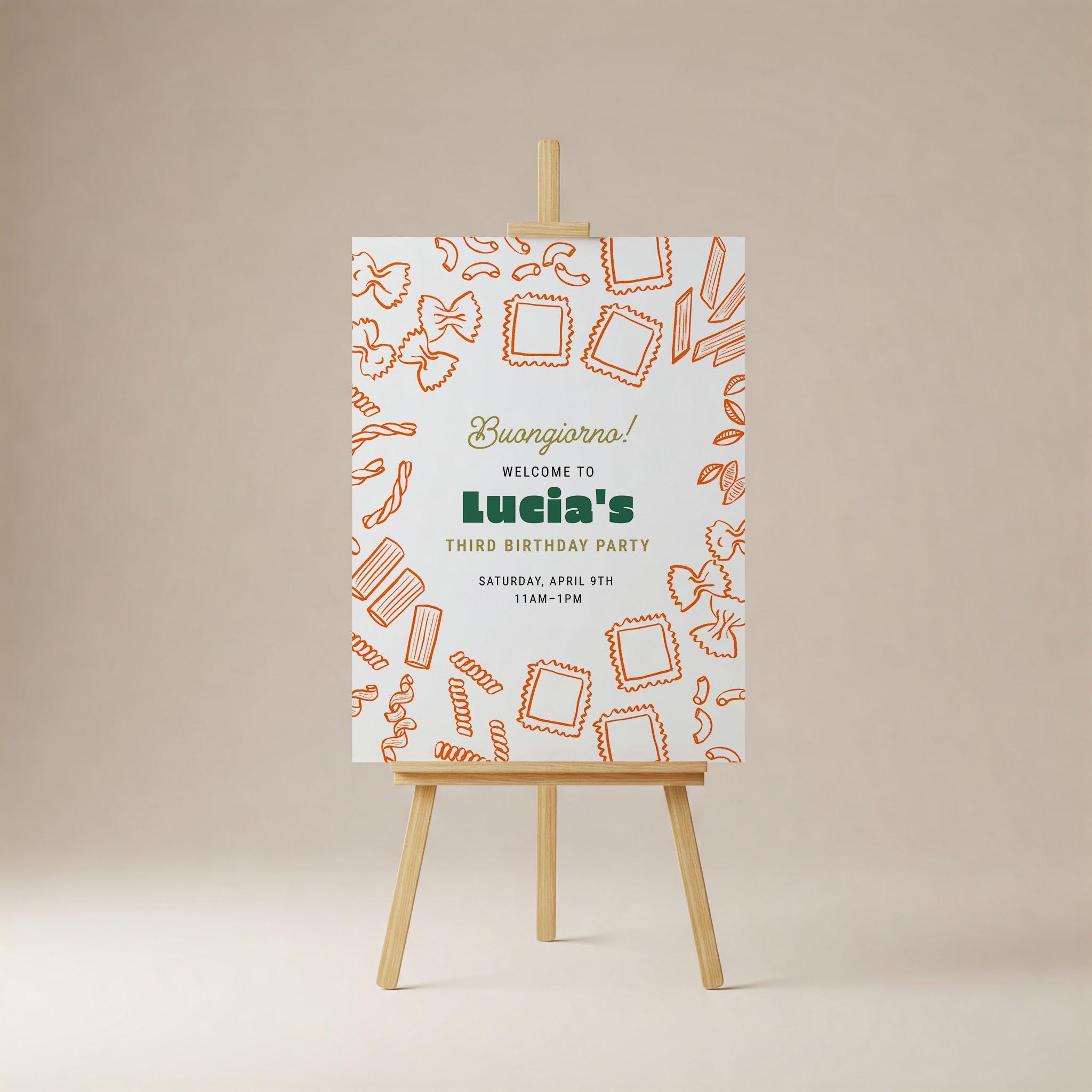 Italian Pasta Party Favor Tags: Grazie Mille, Editable Gift Tags ...