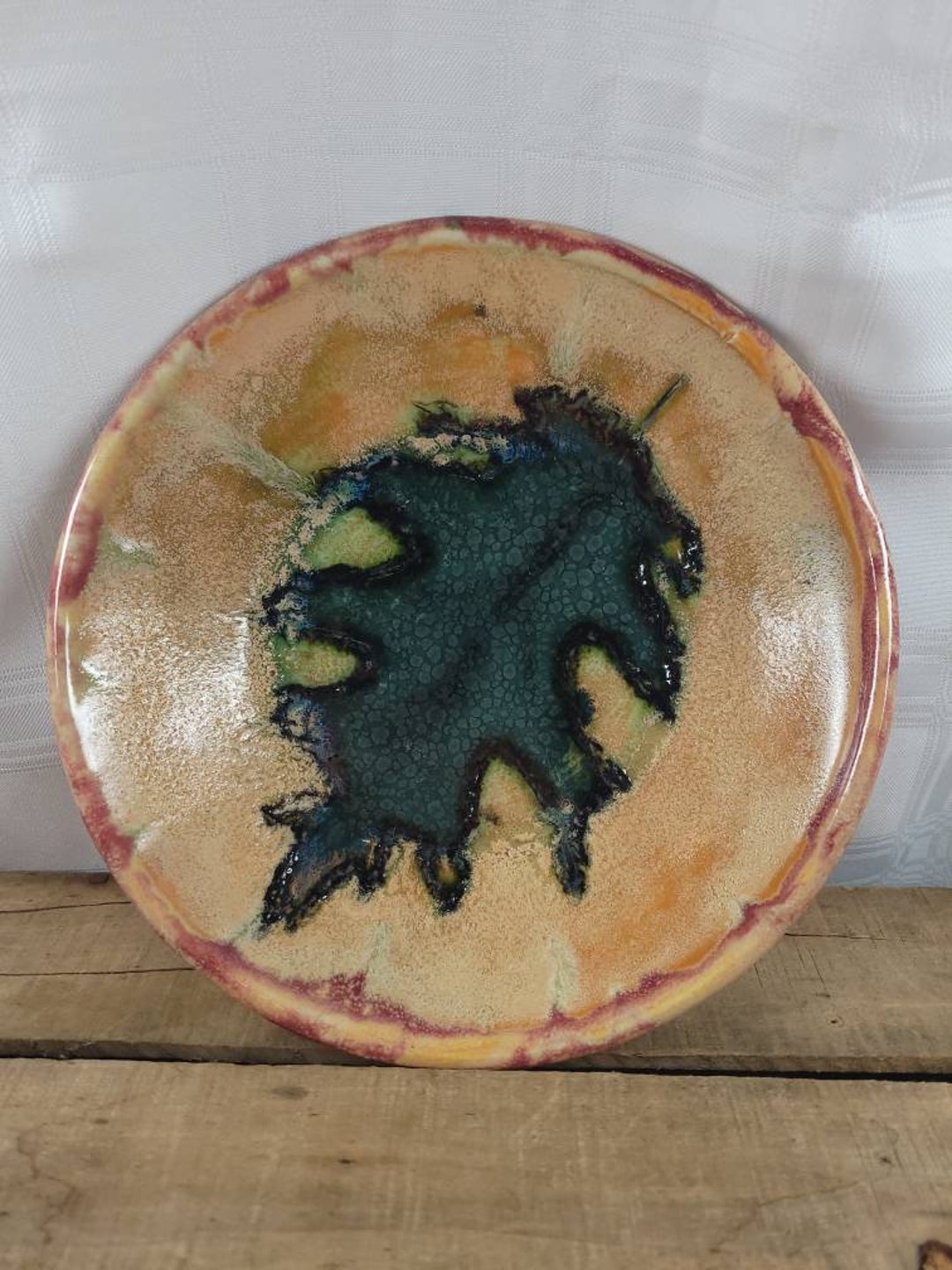 Hand Thrown and Handpainted Pottery Leaf Bowl - Etsy