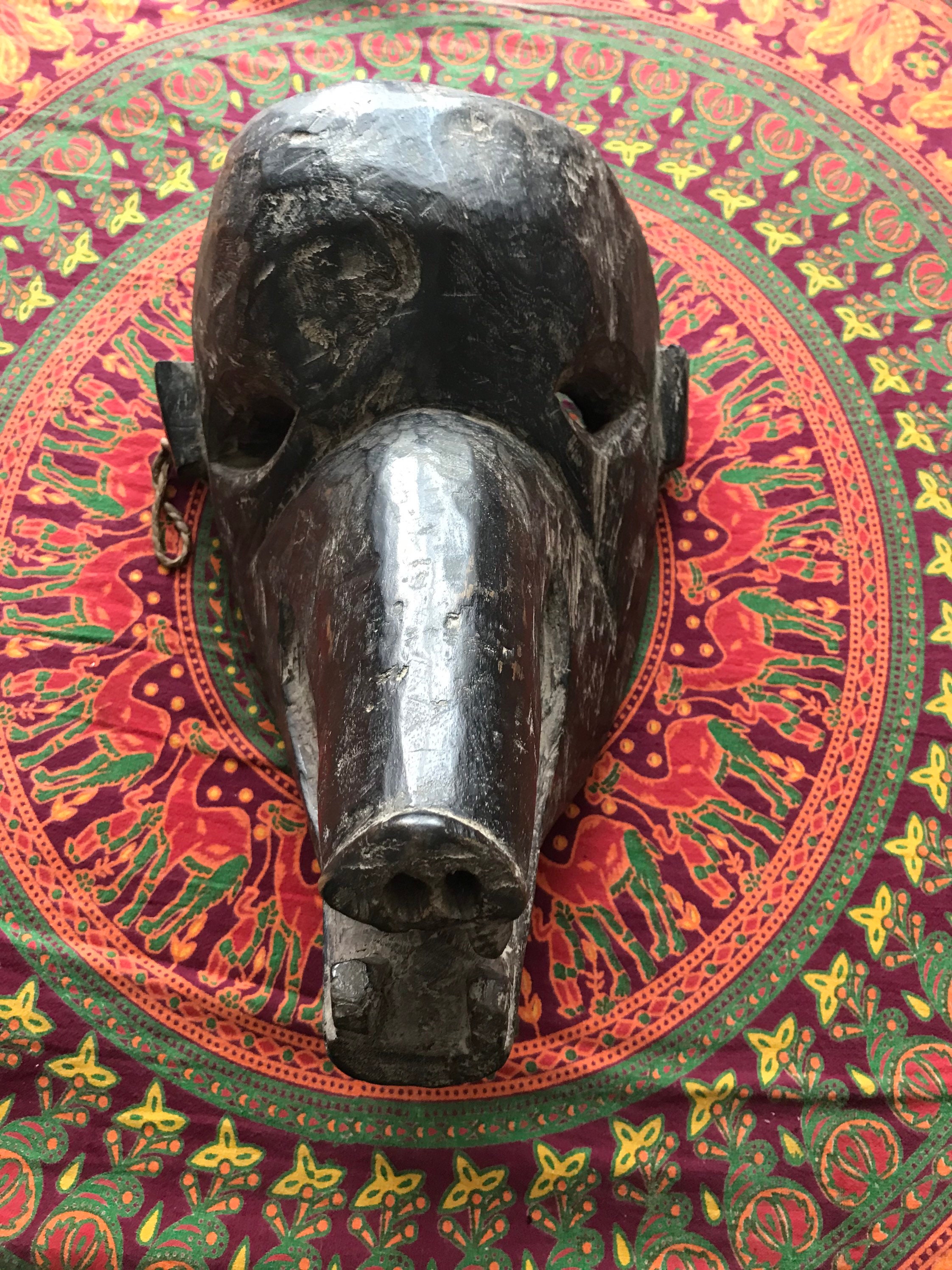 Wild Boar Antique Shaman Mask From Nepal Spiritual Tribal Tibetan ...