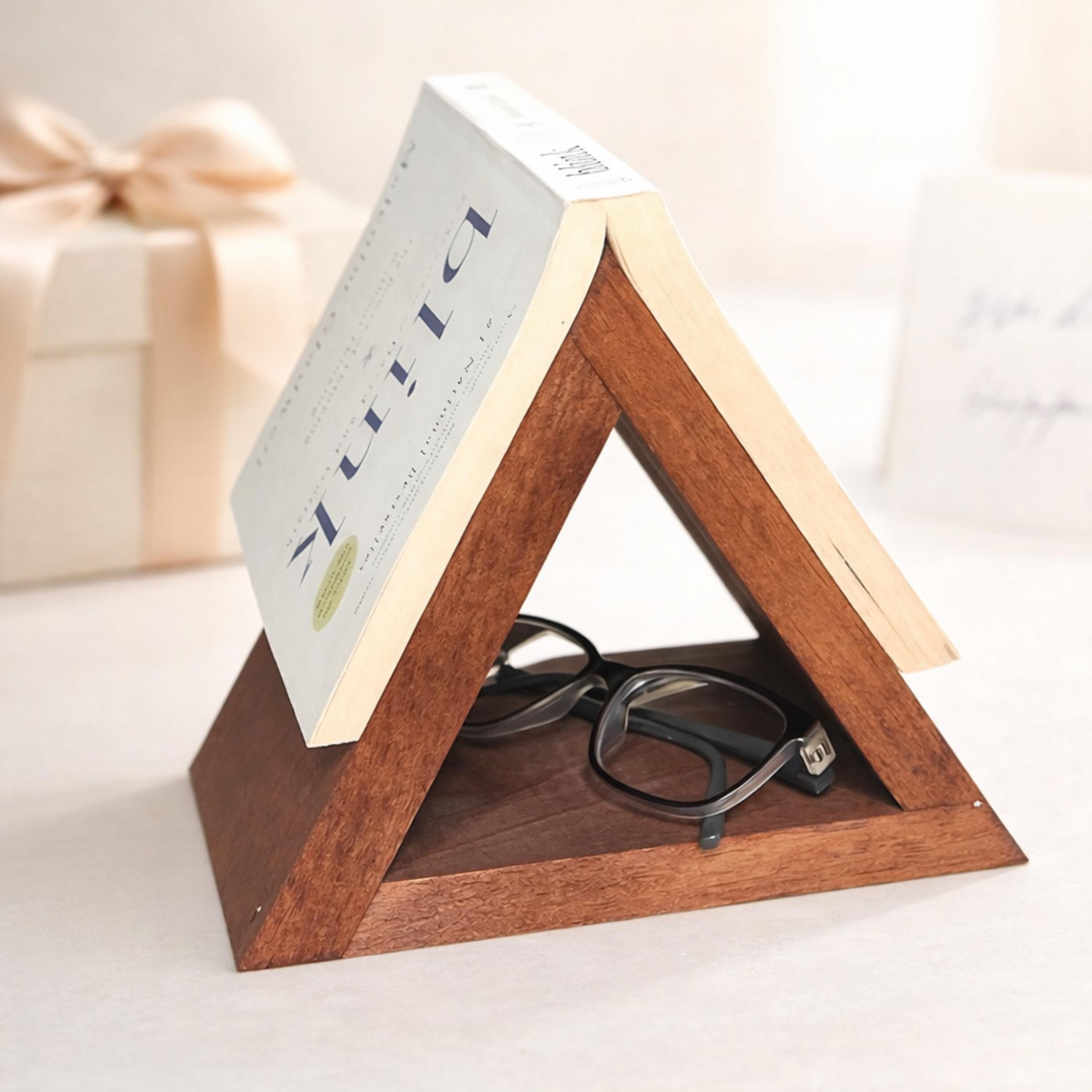 Wooden Book Stand | Pine Wood Nightstand Holder | Personalized ...