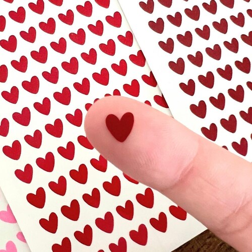 1/4 Inch Mini Heart Sticker Sheet 6mm Small Stickers Tiny - Etsy