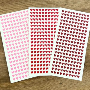 1/4 Inch Mini Heart Sticker Sheet 6mm | Small Stickers | Tiny Hearts ...