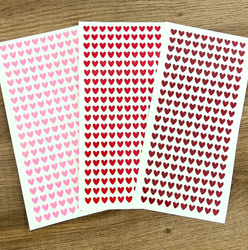 1/4 Inch Mini Heart Sticker Sheet 6mm Small Stickers Tiny - Etsy