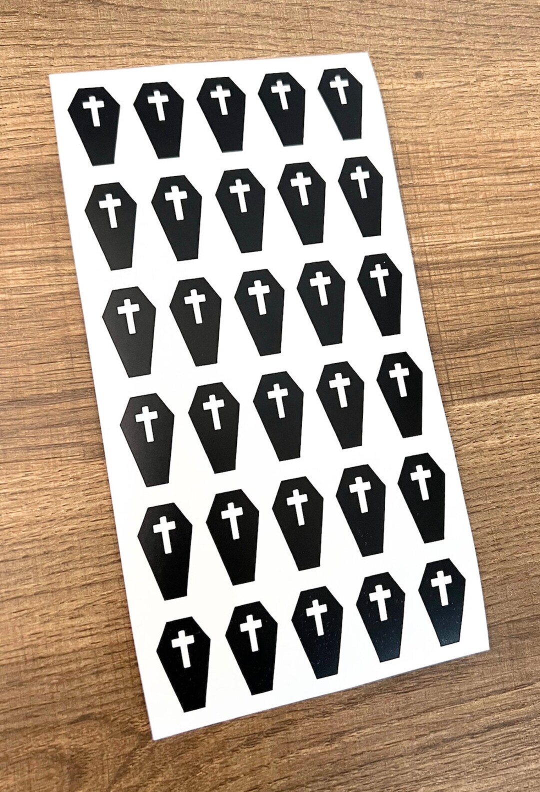 1 Inch Mini Coffin Sticker Sheet 26mm Small Coffin Stickers Tiny Coffin ...