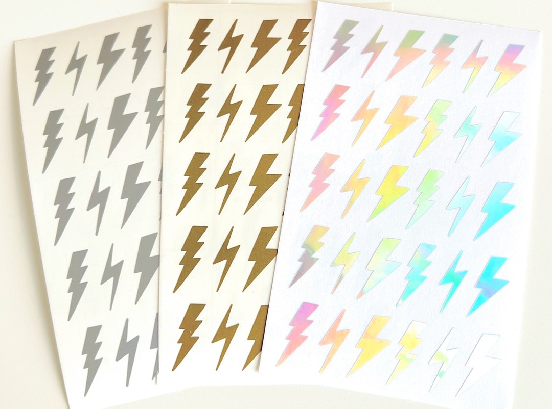 1/2 Inch Lightning Strike Sticker Sheet 13 Mm | Small Stickers | Tiny ...