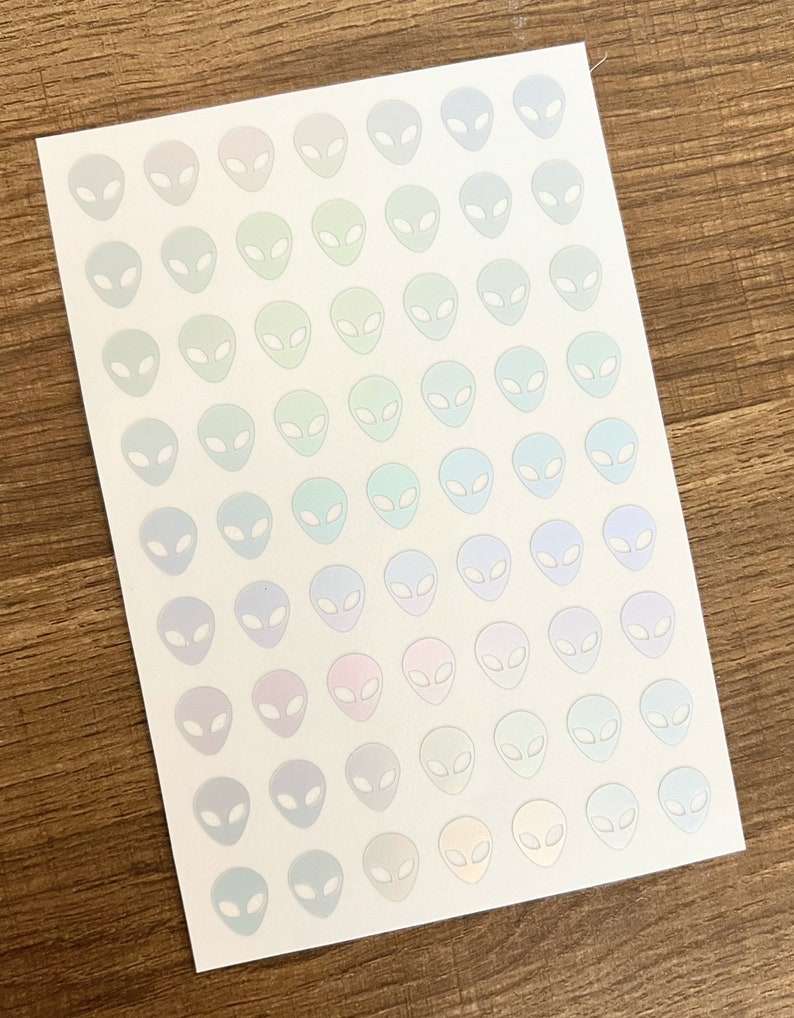 1/2 Inch Alien Sticker Sheet 6mm Small Aliens Tiny Alien - Etsy
