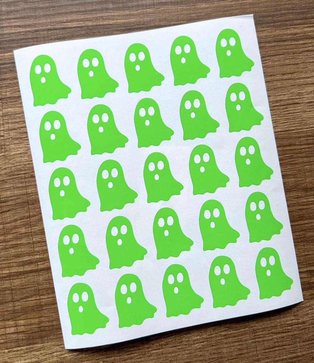 Mini Ghost Sticker Sheet: Neon Green Vinyl Planner Stickers - Etsy