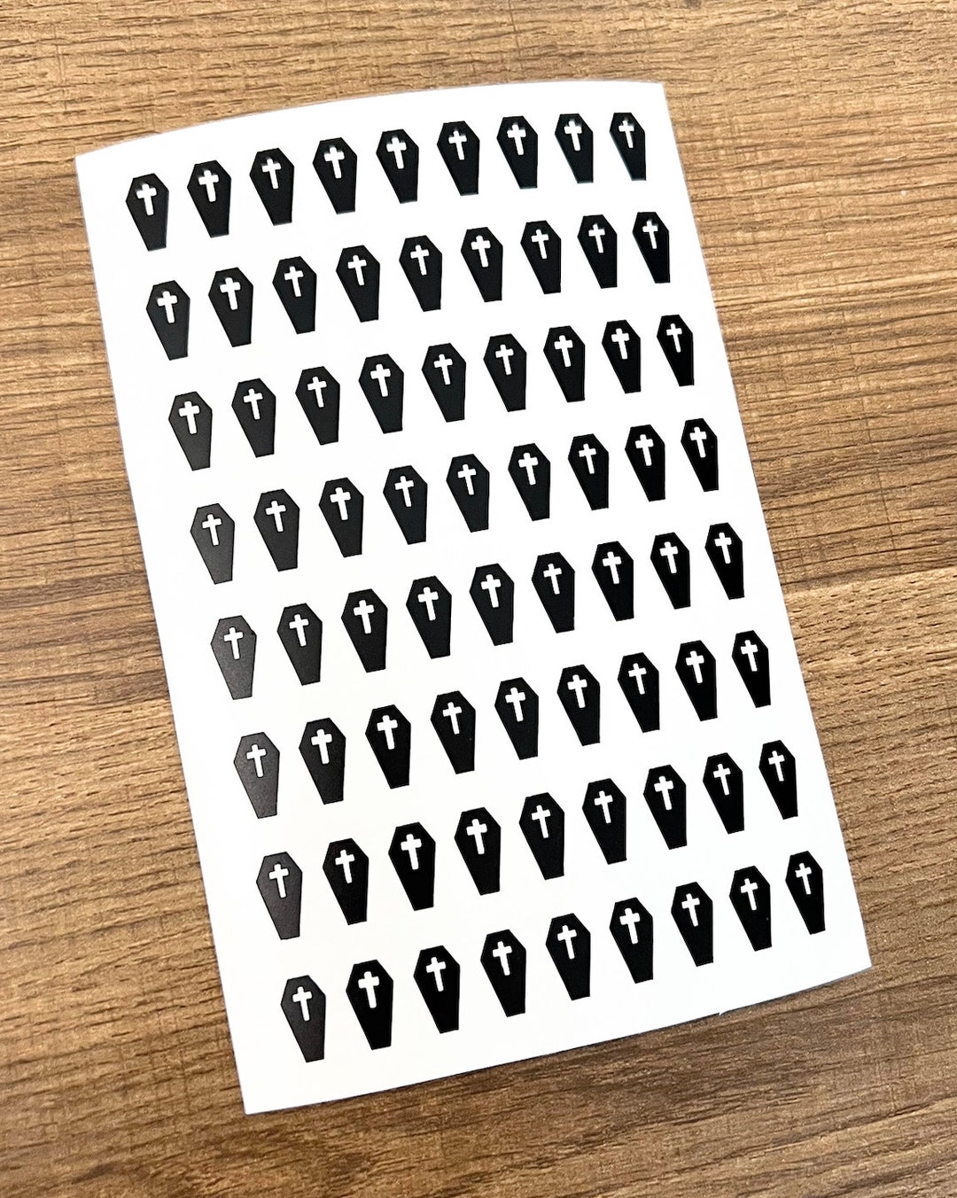 1/2 Inch Mini Coffin Sticker Sheet 13mm | Small Coffin Stickers | Tiny ...