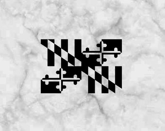 Black Md Flag Decal - Etsy