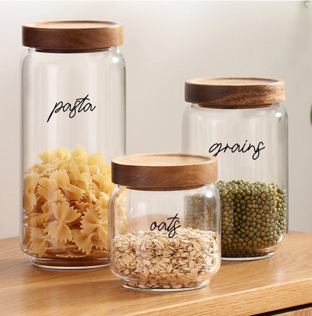 1 Inch Custom Pantry Labels, Script Handwriting, Food Storage Labels ...