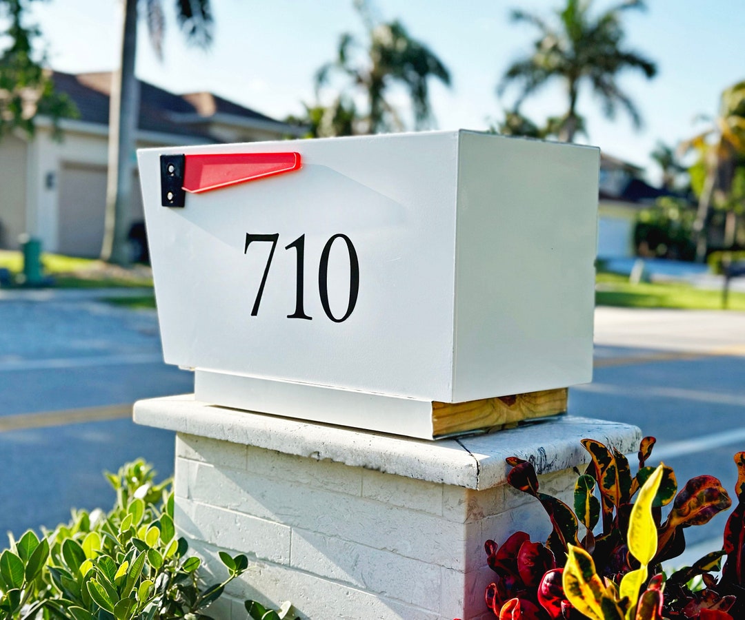 Custom Classic Mailbox Numbers | Reflective | House Address Number ...