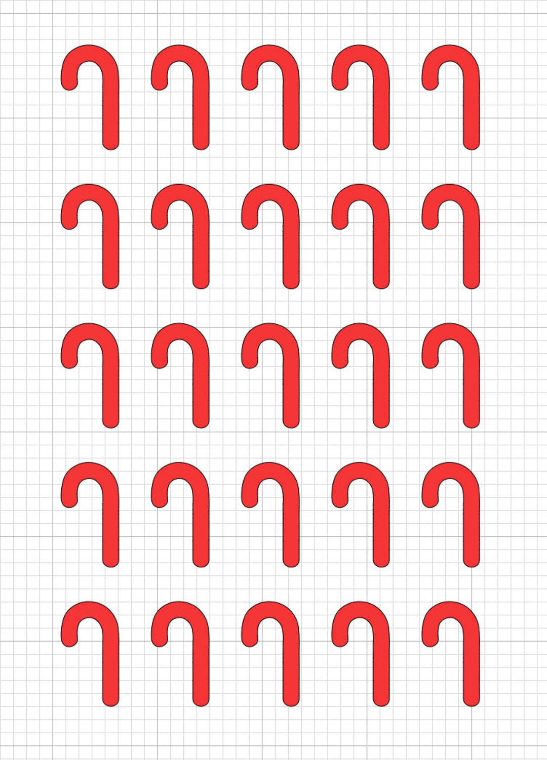 1 Inch Candy Cane Sticker Sheet 25mm Small Stickers Candy - Etsy