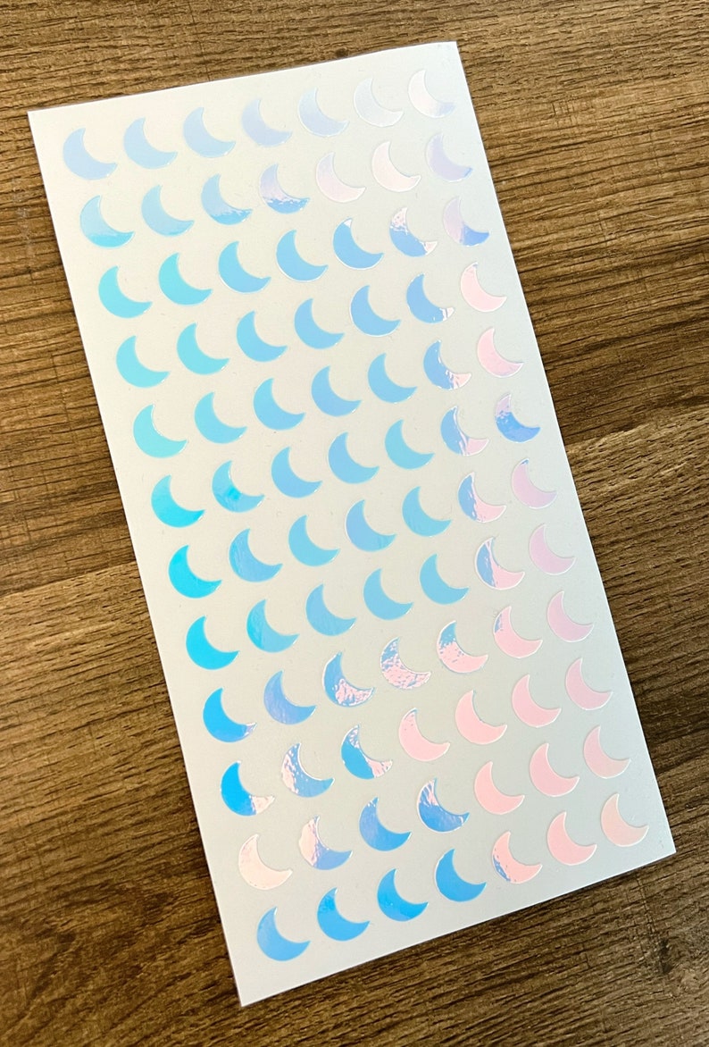 1/2 Inch Mini Crescent Moon Sticker Sheet 13mm Small Moon - Etsy