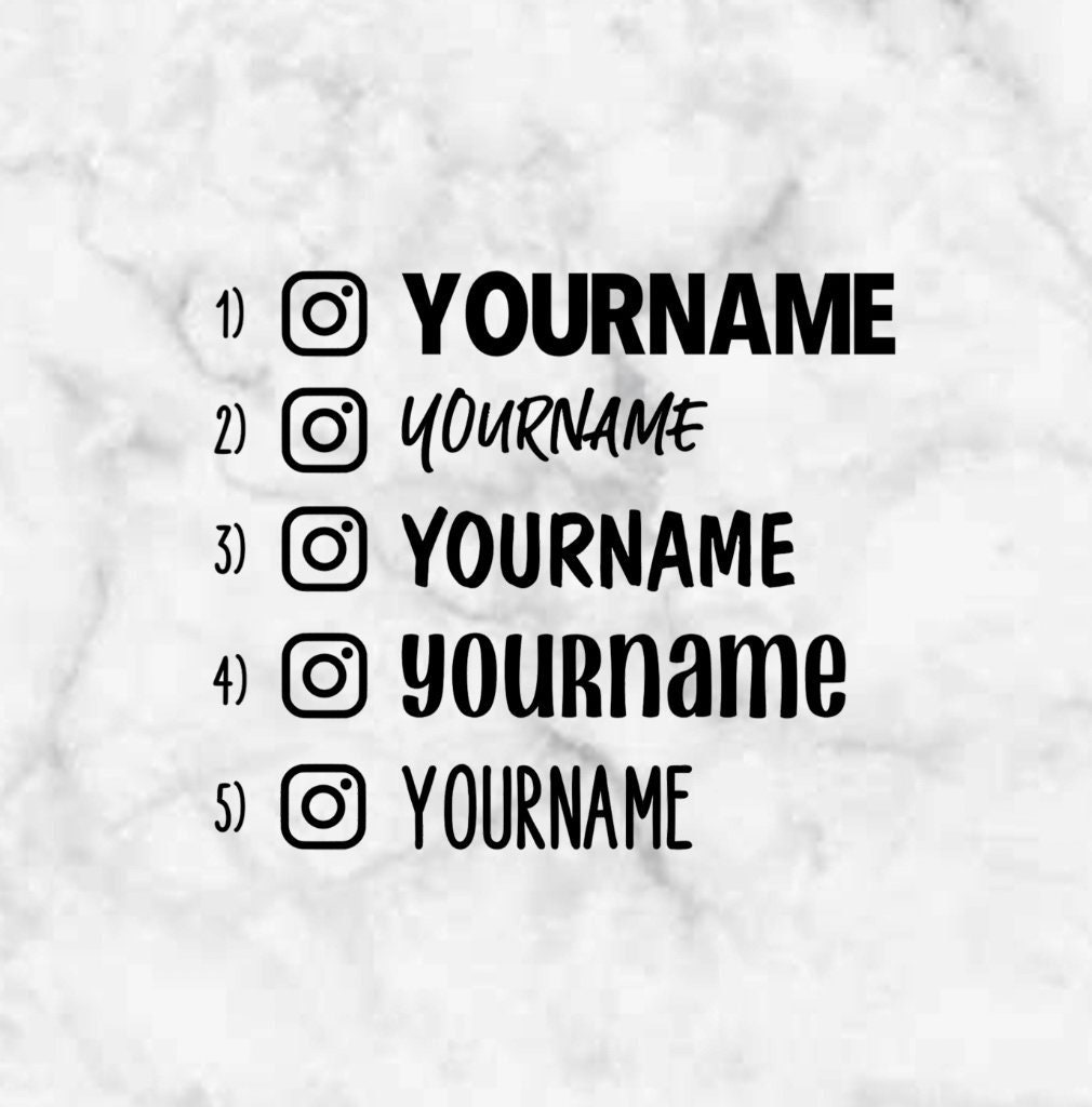 Custom Instagram Name Decal Custom Insta Vinyl Decal - Etsy