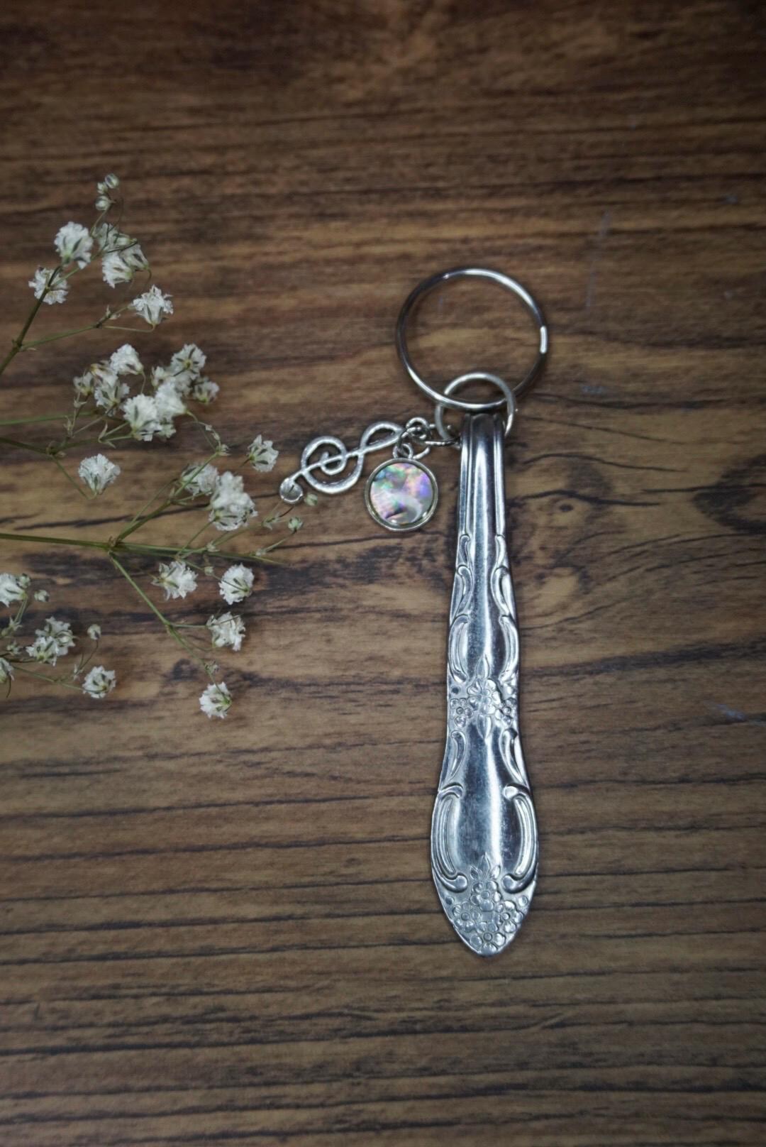 Vintage Antique Silverware Jewelry Keychain!—— PERSONALIZE WITH INITIAL ...