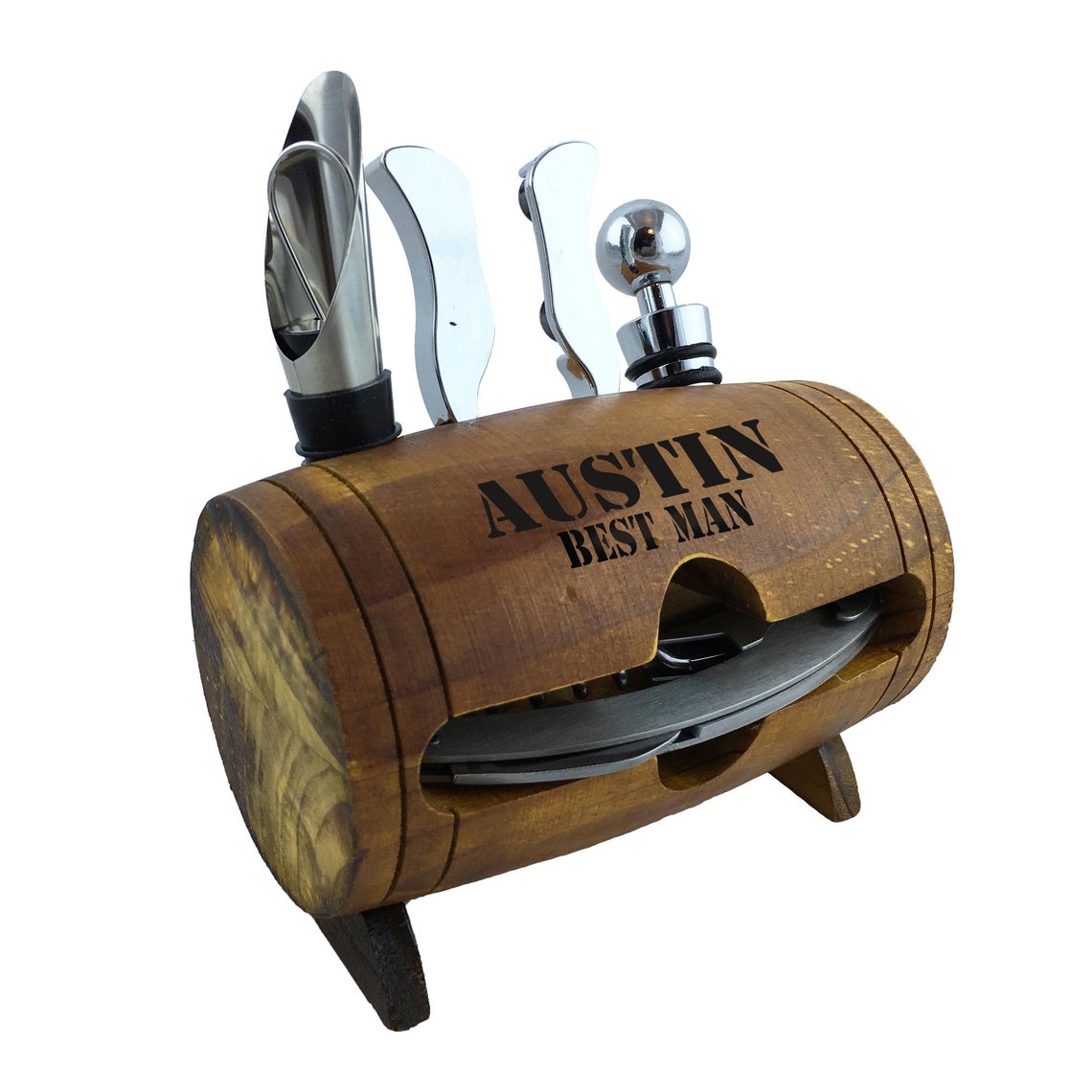 Personalized Wine Barrel Accessory Kit: Stainless Steel Wine Tools - Etsy