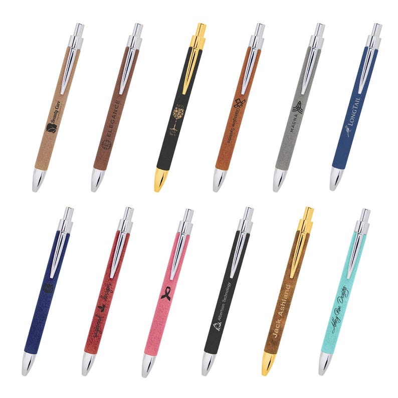Personalized Leatherette Click-top Pen | Personalized Corporate Gifts ...