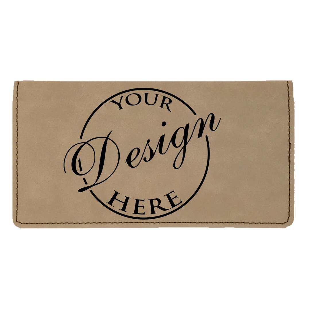 Personalized Leather Checkbook Cover | Engraved Slim Business Checkbook ...