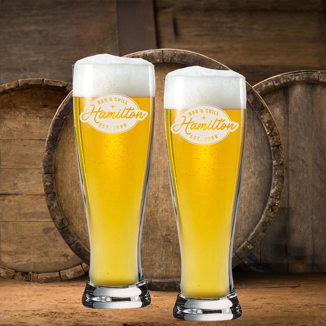 Personalized Engraved Pilsner Glass: Custom Beer Glass, Corporate Gift ...