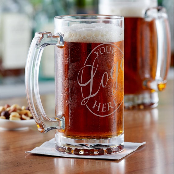 Personalized Beer Mug 16oz Custom Beer Stein Mugs Laser Etched Beer Mugs Custom Sports Beer Mug Customized Logo and Text Beer Mug Etsy