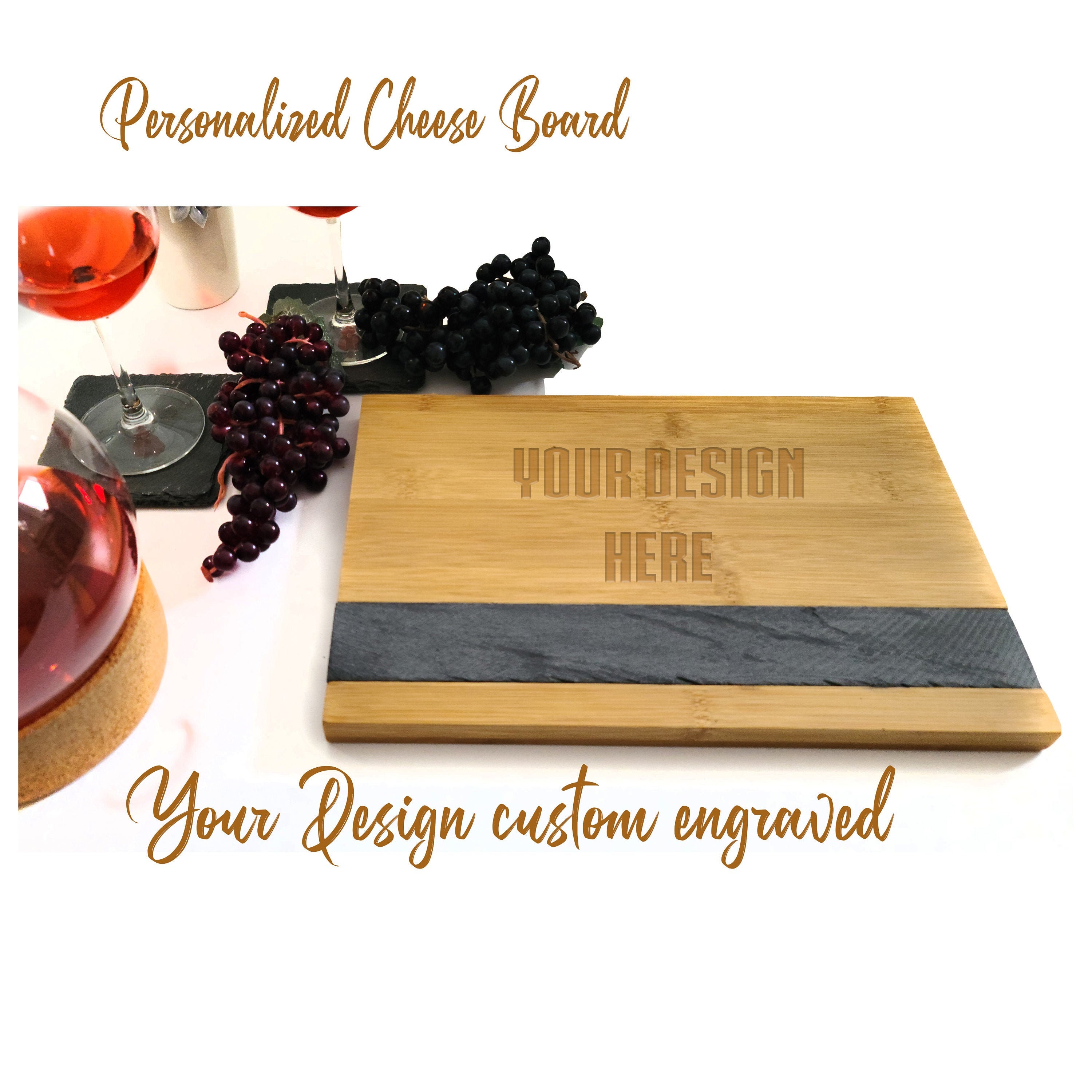 Personalized Bamboo Cheese Board Custom Engraved Cheese | Etsy